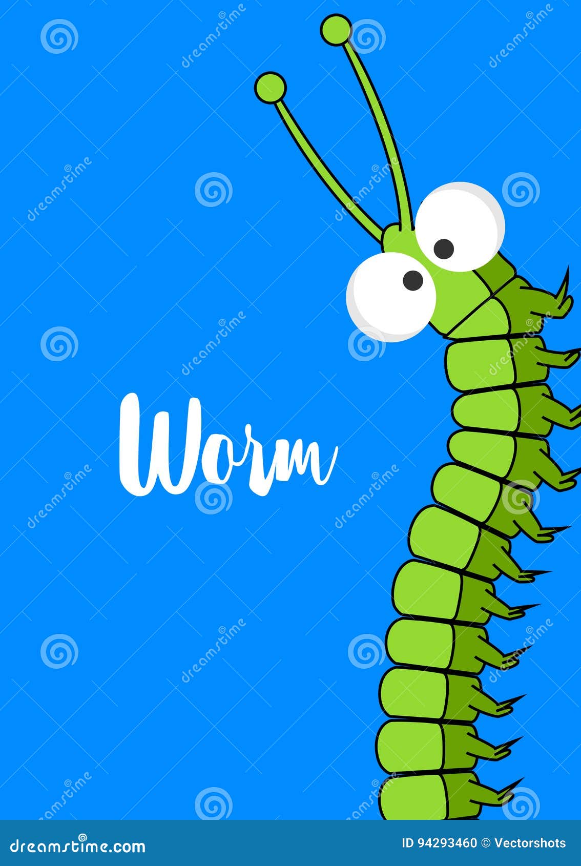 Funny Comic Pea Worm stock vector. Illustration of creepy - 94293460