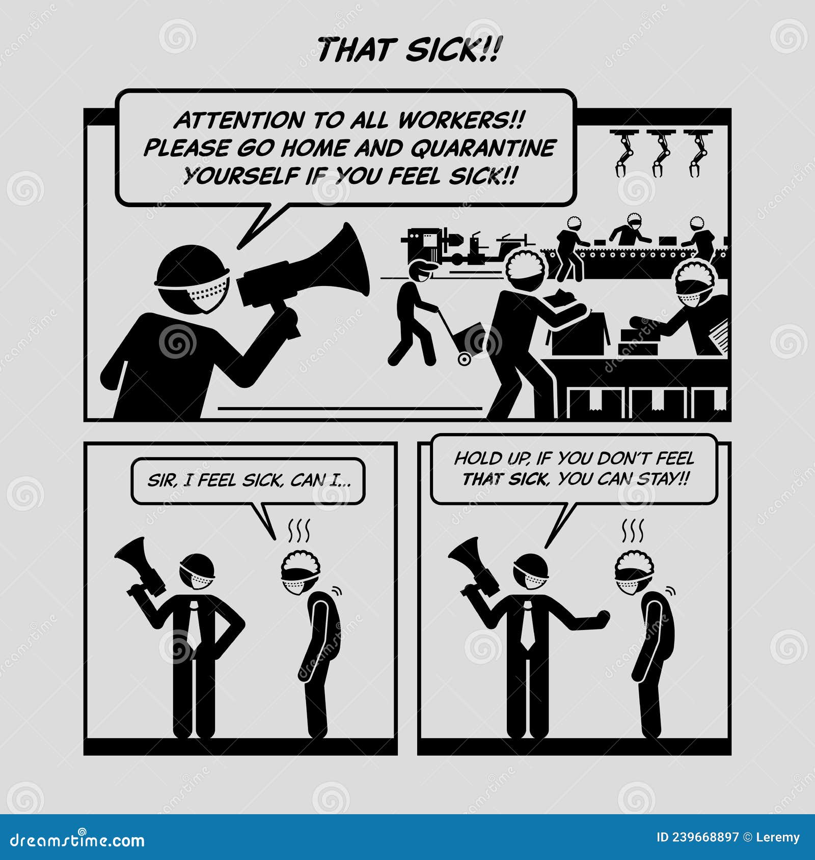 Funny Comic Strip. that Sick. Stock Illustration - Illustration of ...