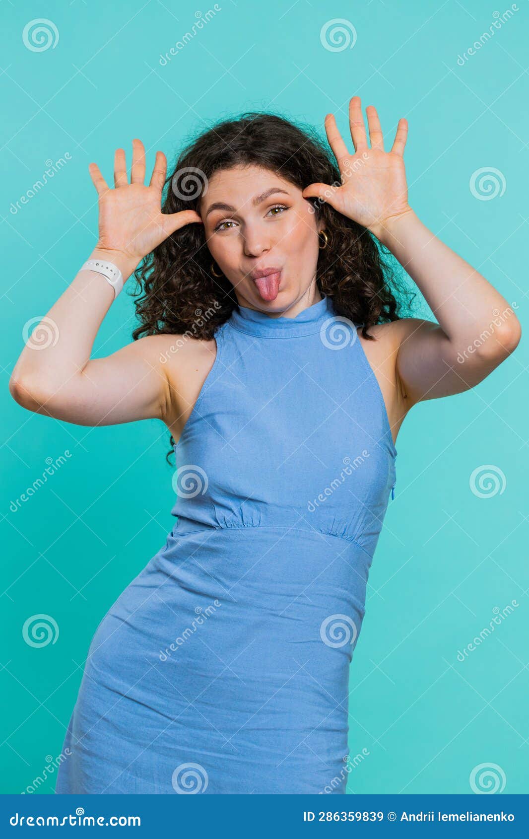 Funny Comical Woman Making Silly Facial Expressions And Grimacing