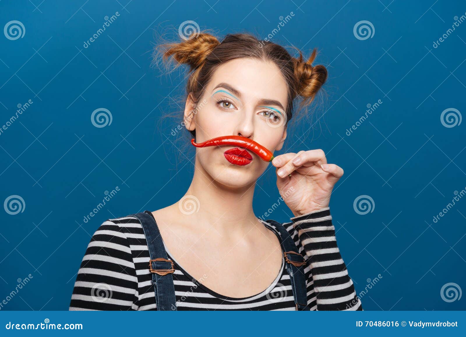 Funny Comical Woman Making Silly Facial Expressions And Grimacing ...