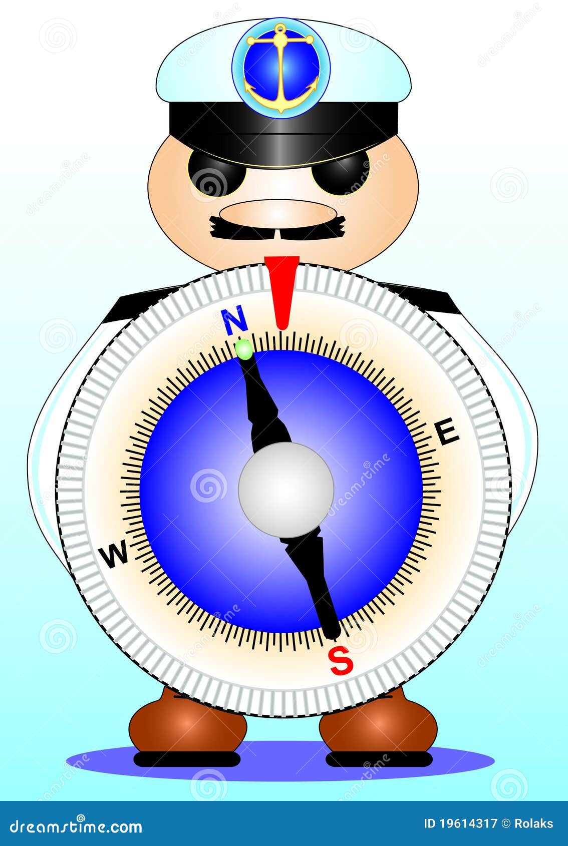 Funny compass stock vector. Illustration of direction - 19614317