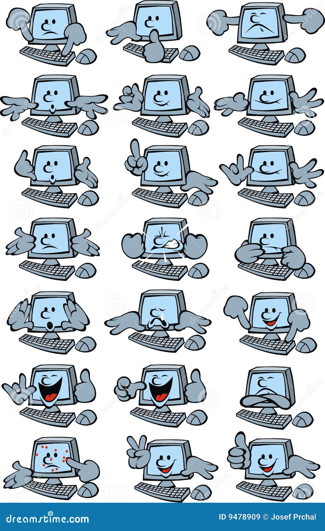 Funny computer stock vector. Illustration of happiness - 9478909