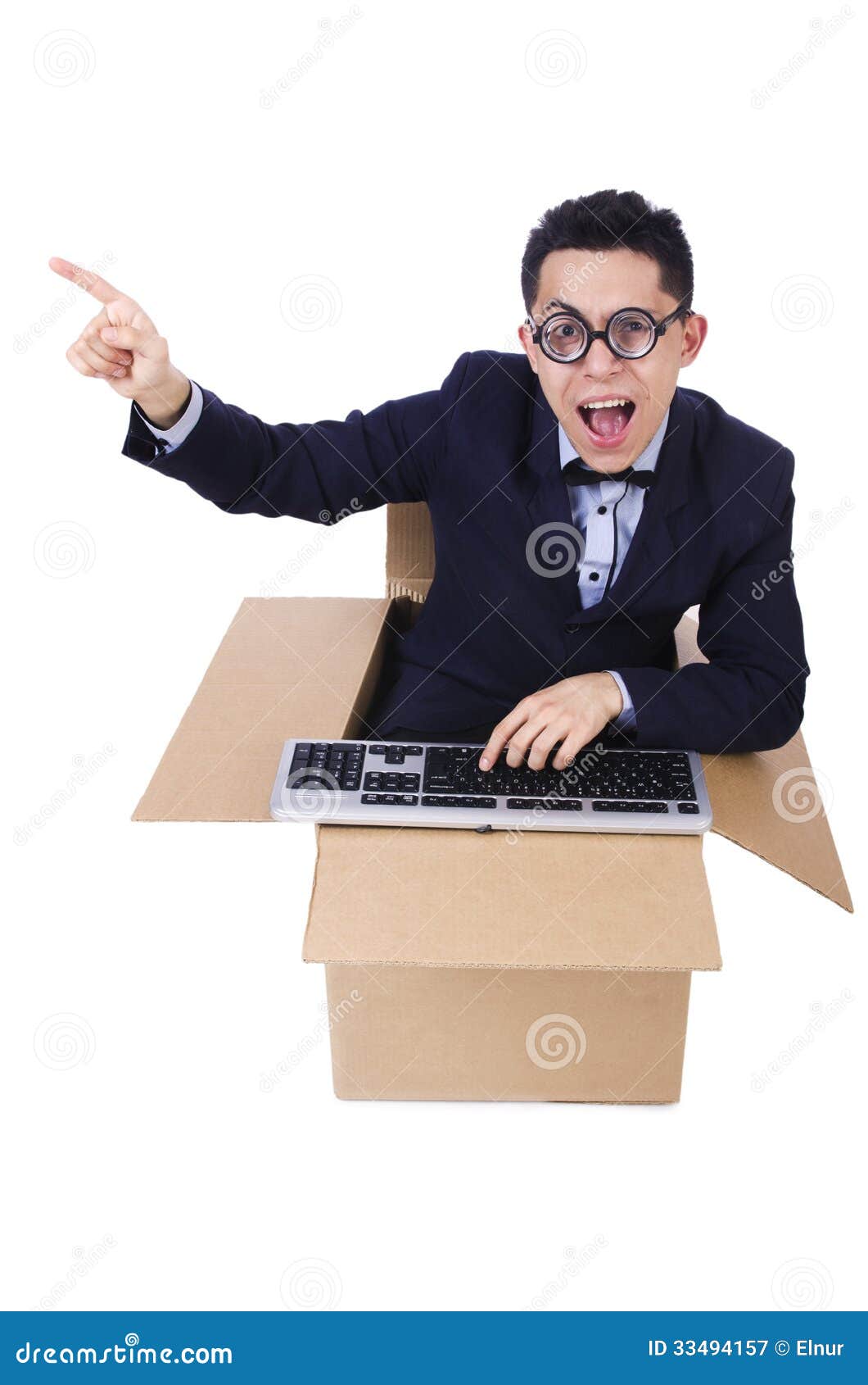 Funny Computer Geek Sitting Stock Image - Image of parcel, male: 33494157