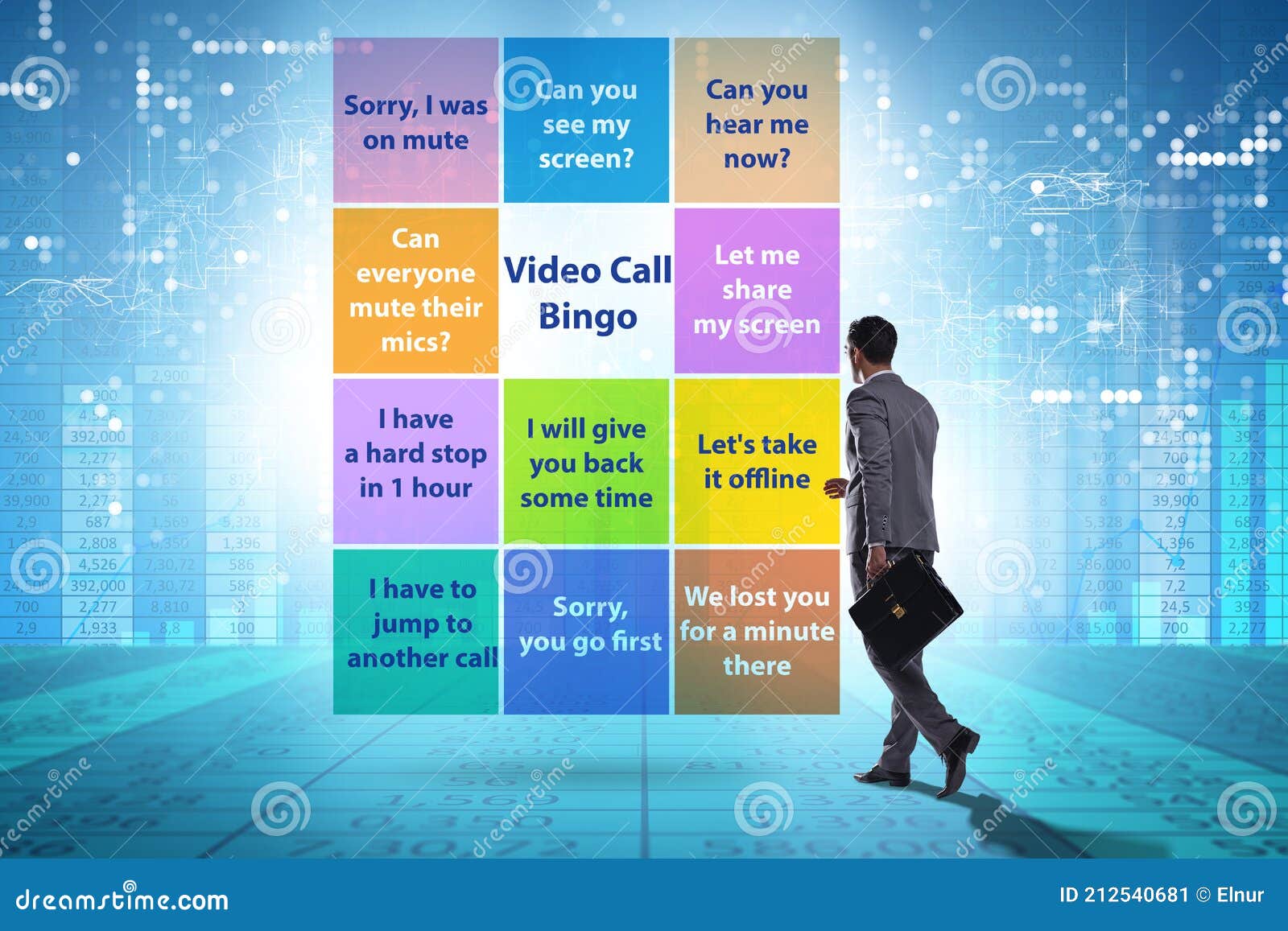 Funny Concept with Video Call Bingo Stock Image - Image of screen ...