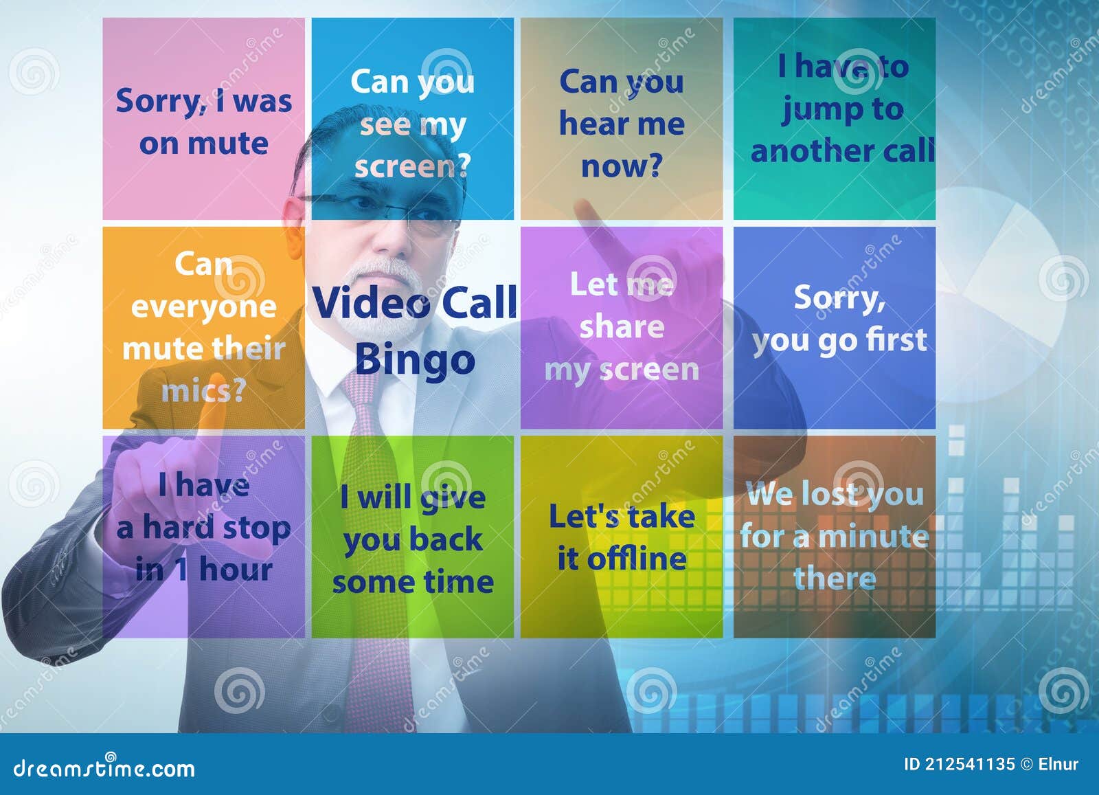 Funny Concept with Video Call Bingo Stock Image - Image of computer ...