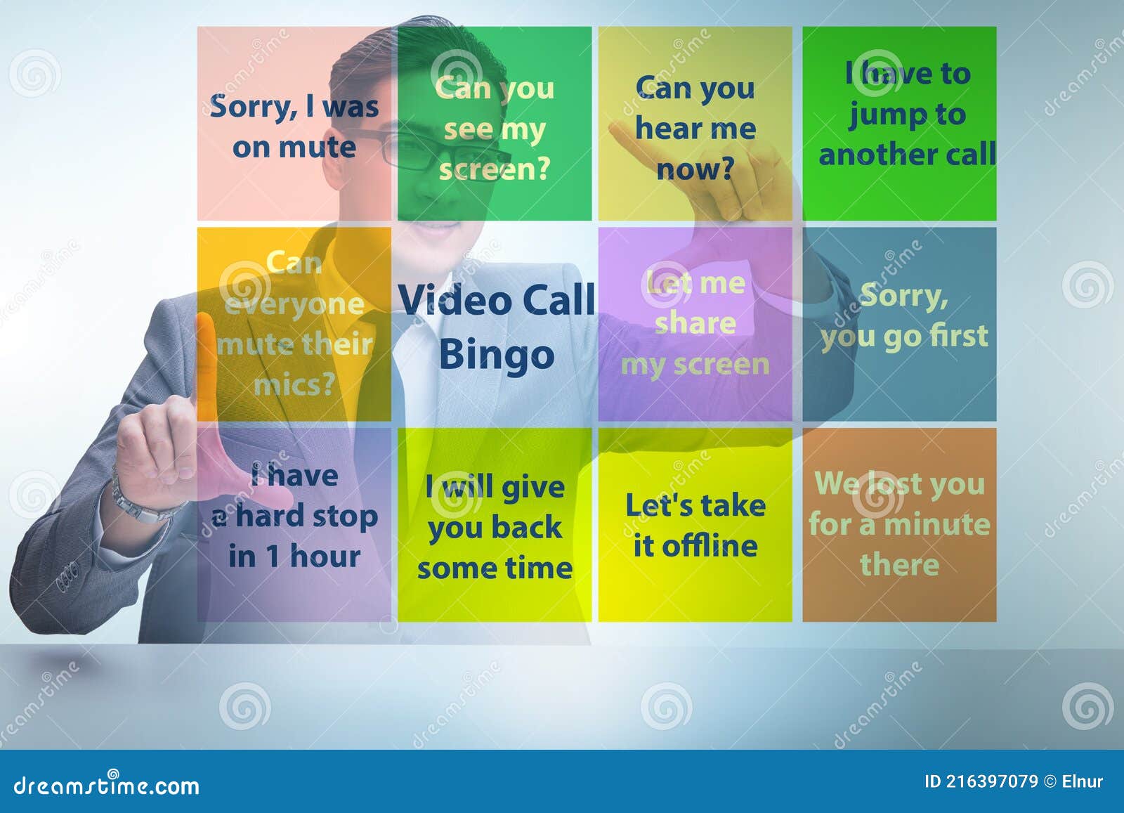 Funny Concept with Video Call Bingo Stock Image - Image of teamwork ...