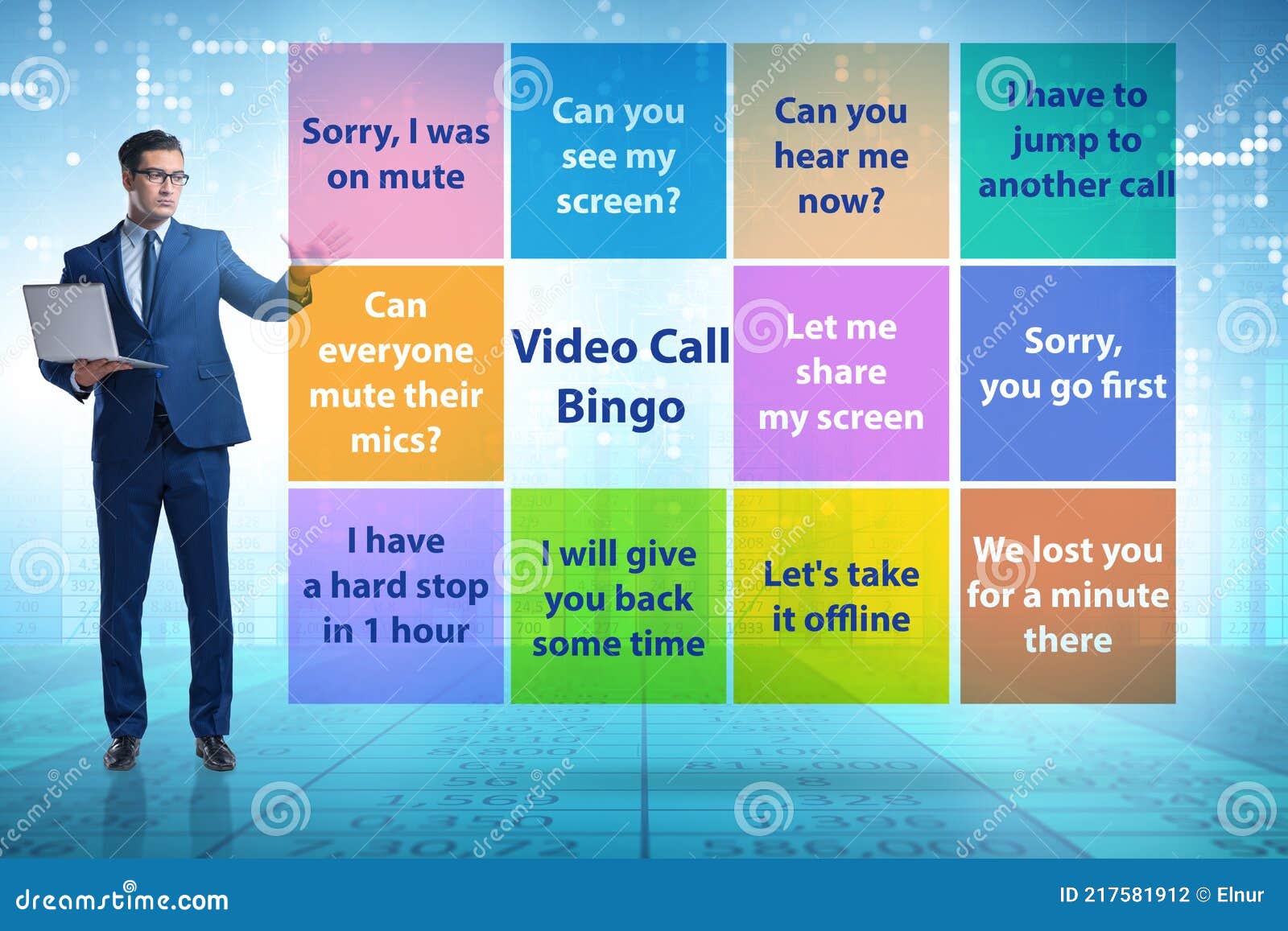 Funny Concept with Video Call Bingo Stock Photo - Image of teamwork ...