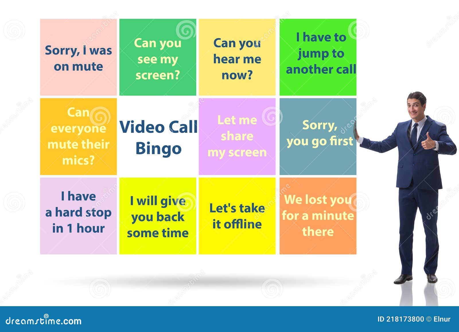 Funny Concept with Video Call Bingo Stock Photo - Image of laptop ...