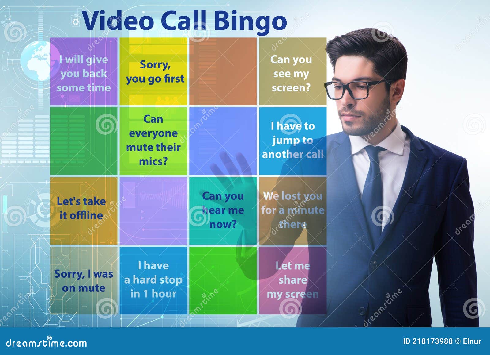 Funny Concept with Video Call Bingo Stock Photo - Image of call, remote ...