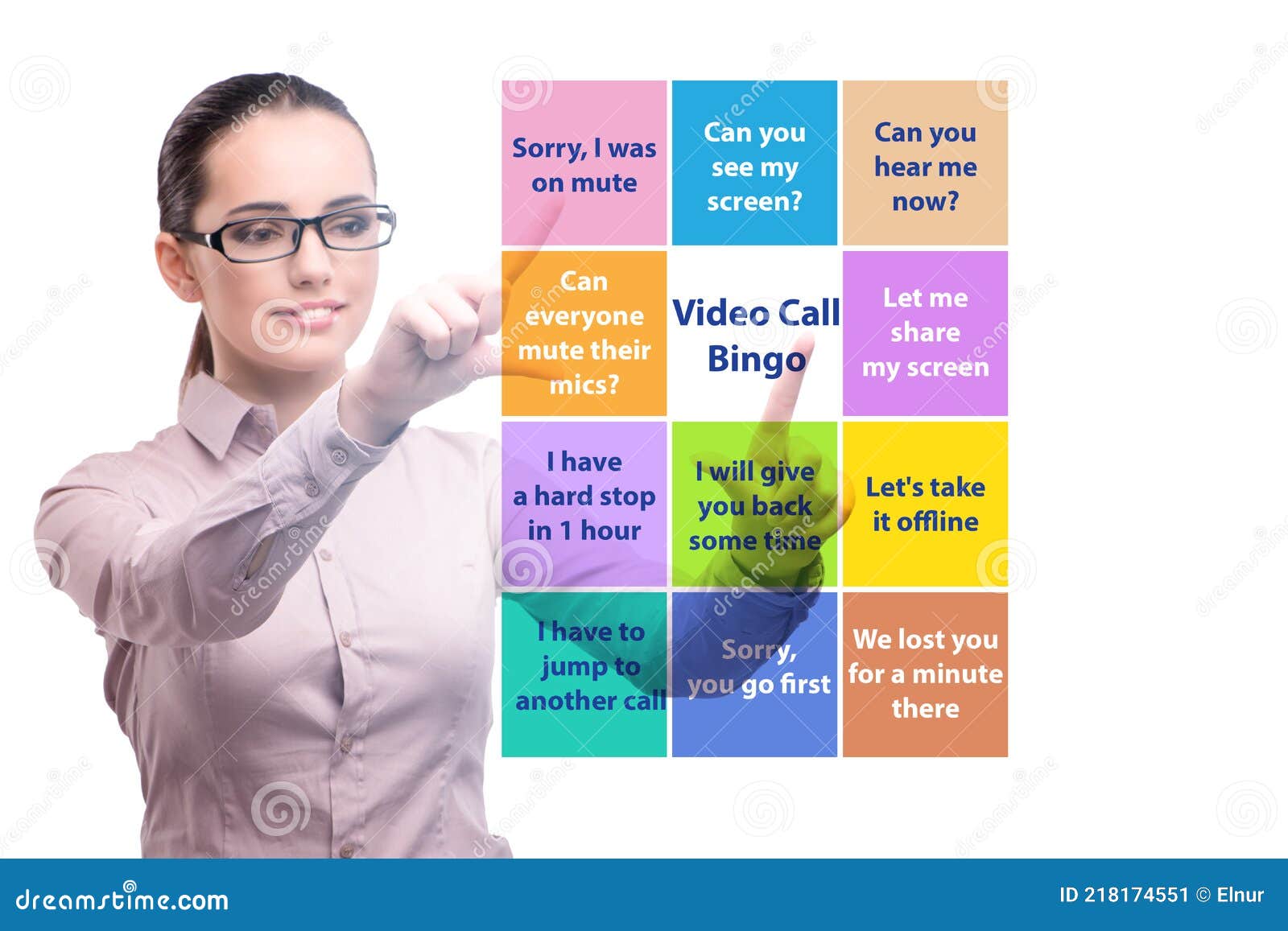 Funny Concept with Video Call Bingo Stock Image - Image of group ...