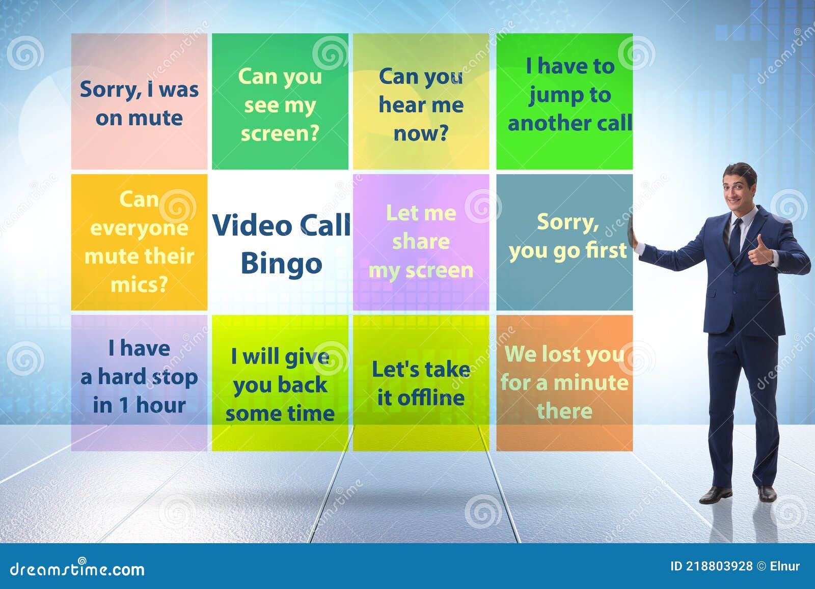 Funny Concept with Video Call Bingo Stock Photo - Image of group ...