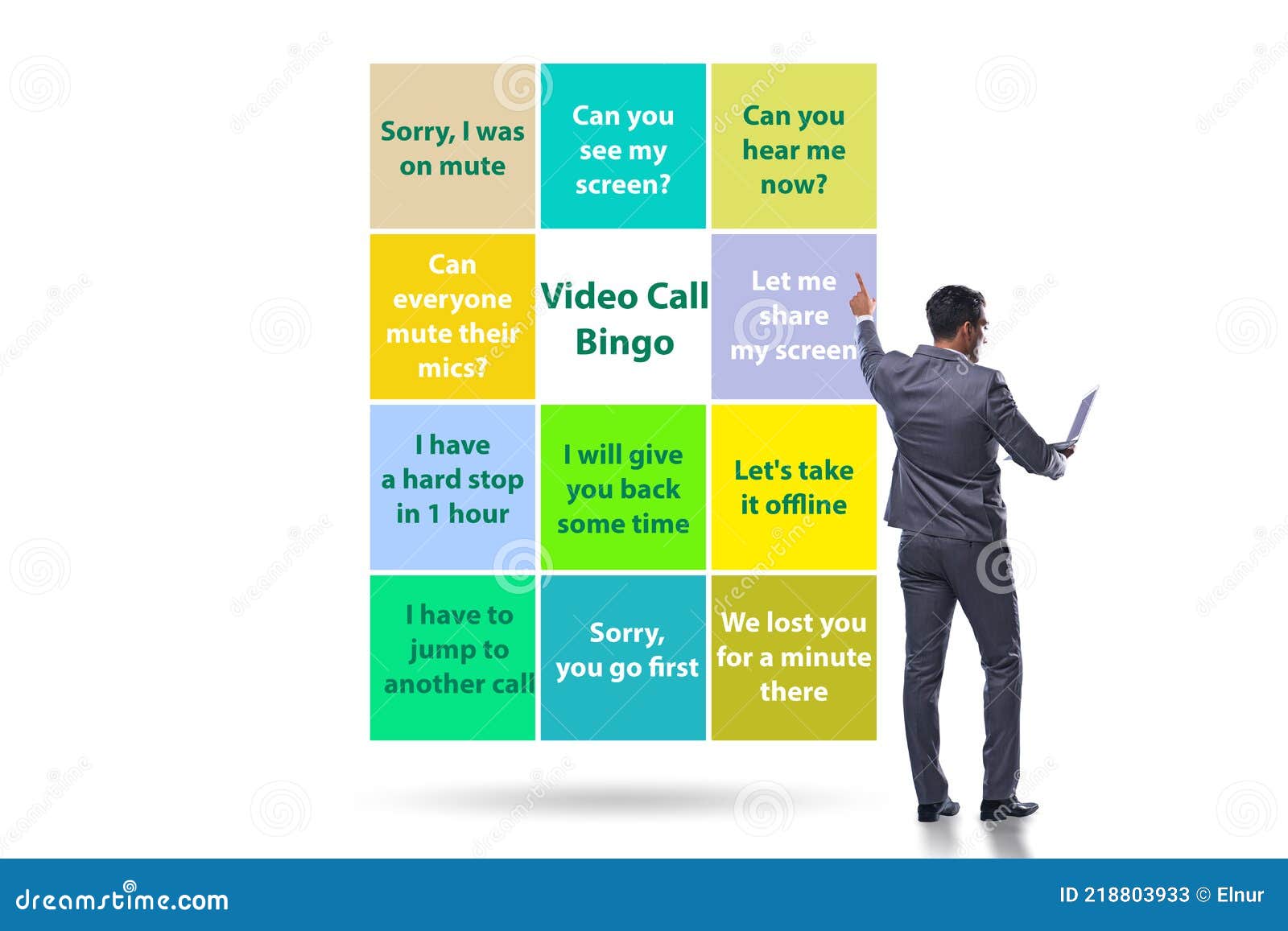 Funny Concept with Video Call Bingo Stock Image - Image of business ...