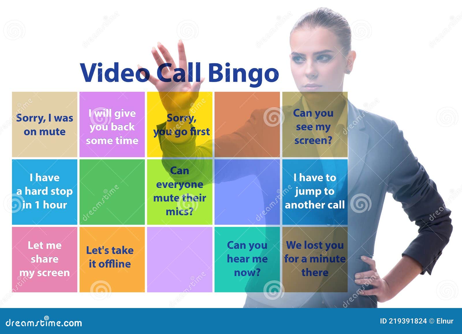 Funny Concept with Video Call Bingo Stock Photo - Image of technology ...