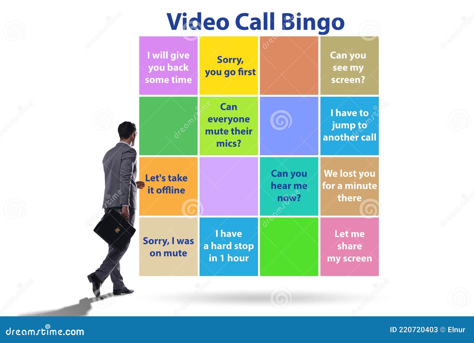 Funny Concept with Video Call Bingo Stock Image - Image of work, video ...
