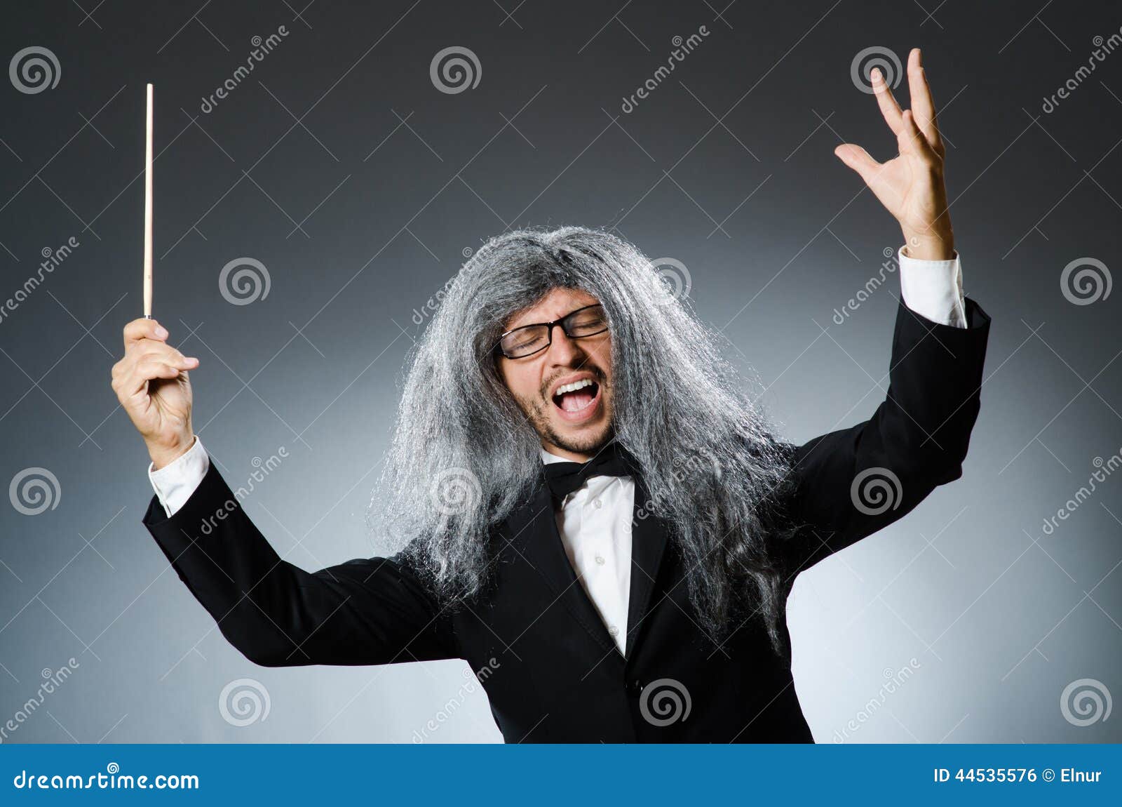 Funny conductor with long stock photo. Image of fuzzy - 44535576