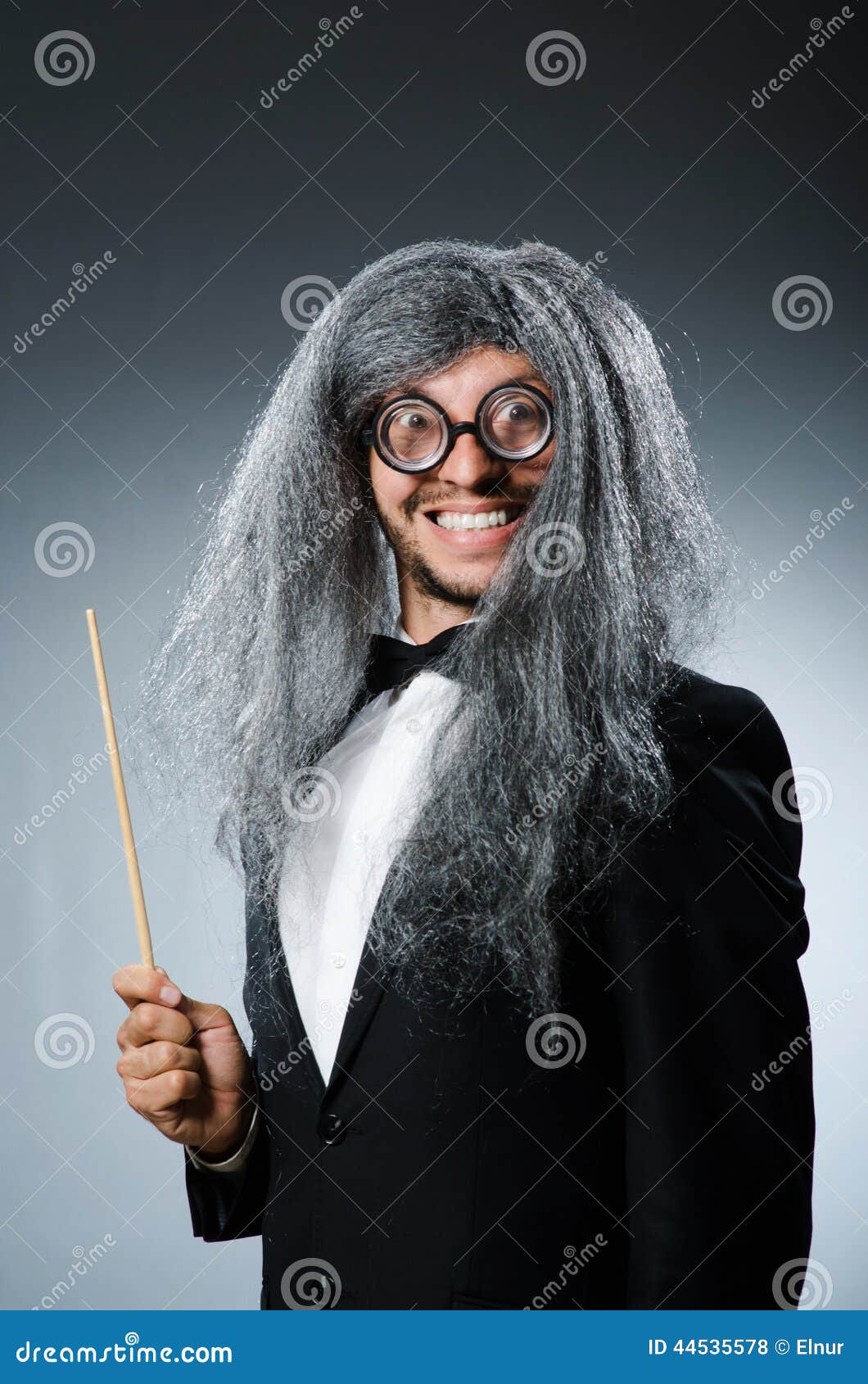 Funny conductor with long stock photo. Image of male - 44535578