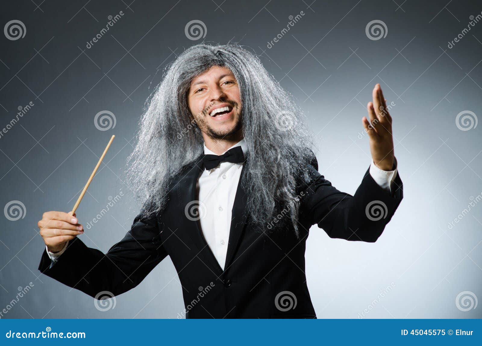 Funny conductor with long stock image. Image of humour - 45045575