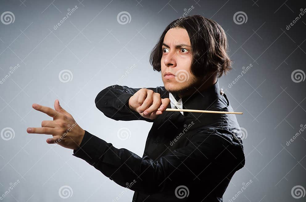 Funny Conductor in Musical Concept Stock Photo - Image of master, comic ...