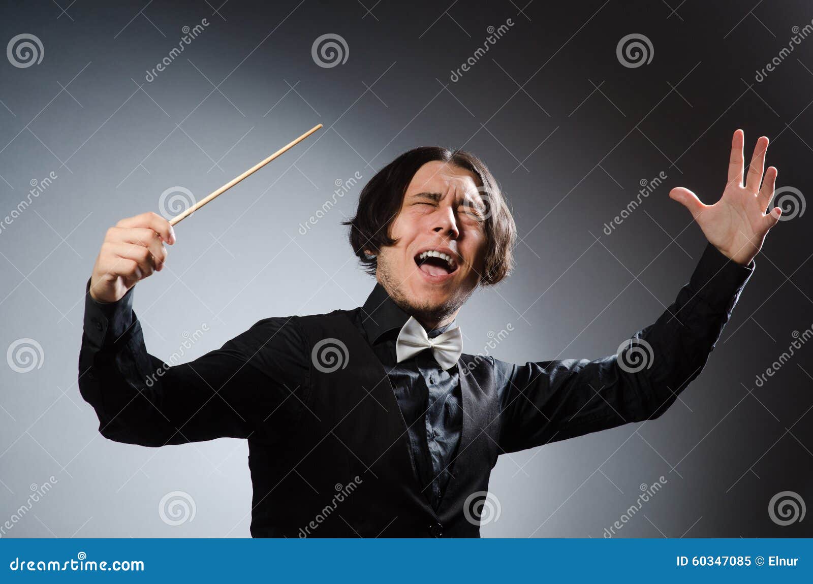Funny Conductor in Musical Concept Stock Image - Image of passionate ...