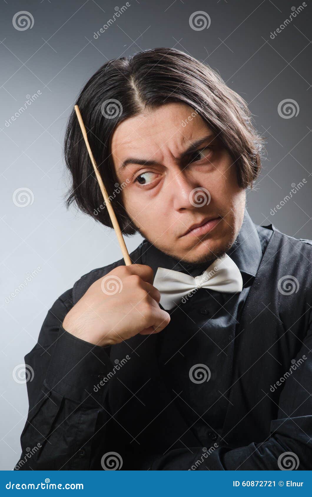 The Funny Conductor in Musical Concept Stock Image - Image of ...
