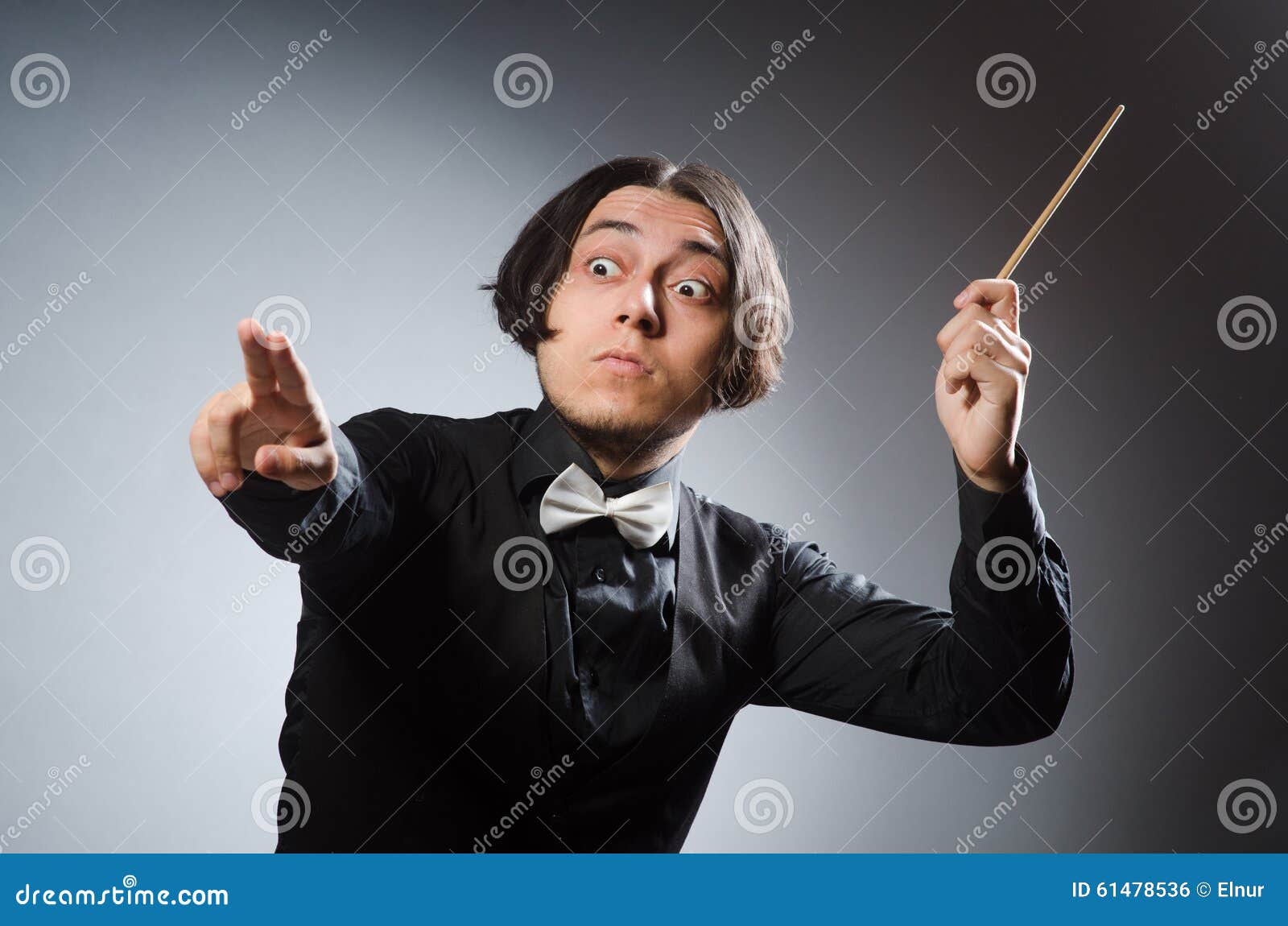 The Funny Conductor in Musical Concept Stock Photo - Image of funny ...