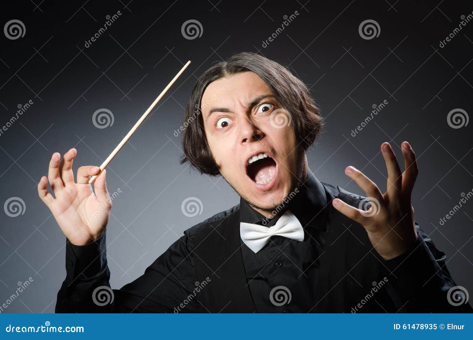 The Funny Conductor in Musical Concept Stock Image - Image of humorous ...