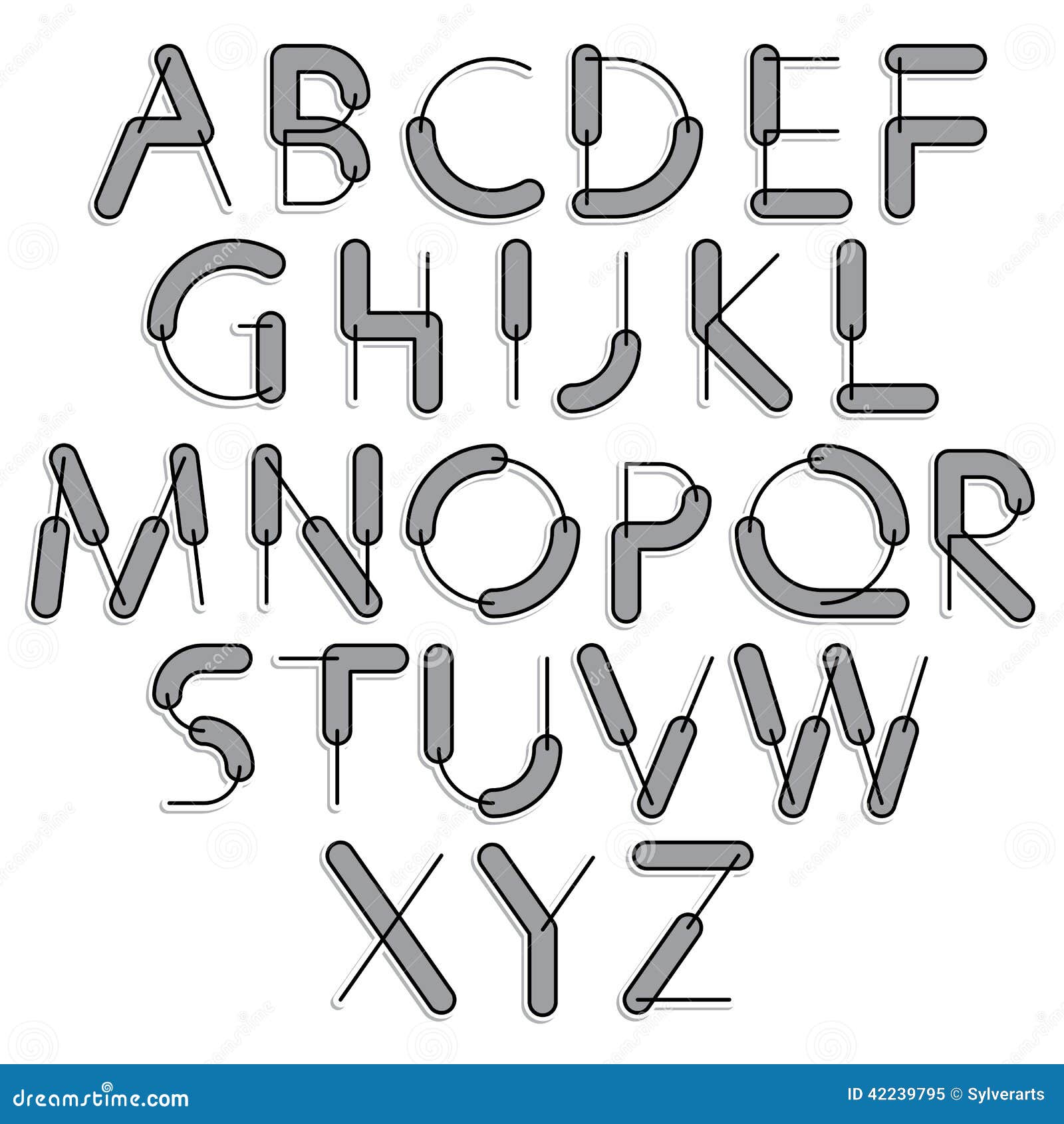 Rounded Cartoon Green Colorful Typography Design Royalty-Free Stock ...