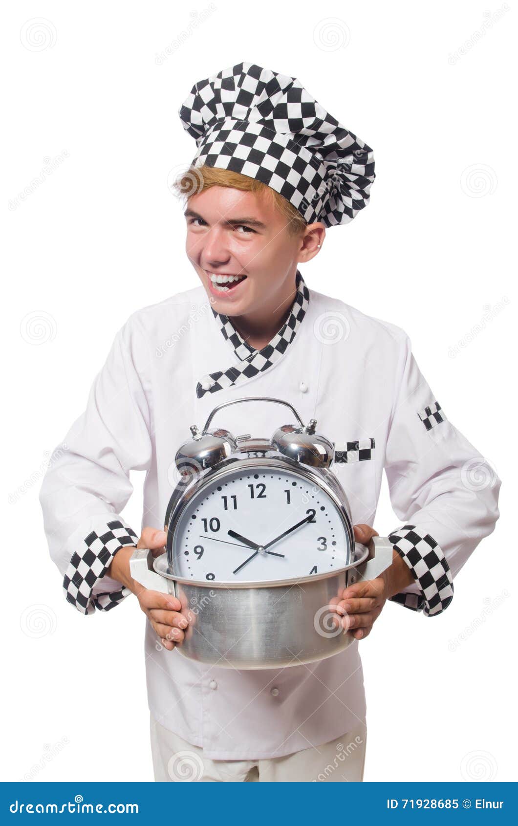 The Funny Cook Isolated on White Stock Image - Image of dinner ...