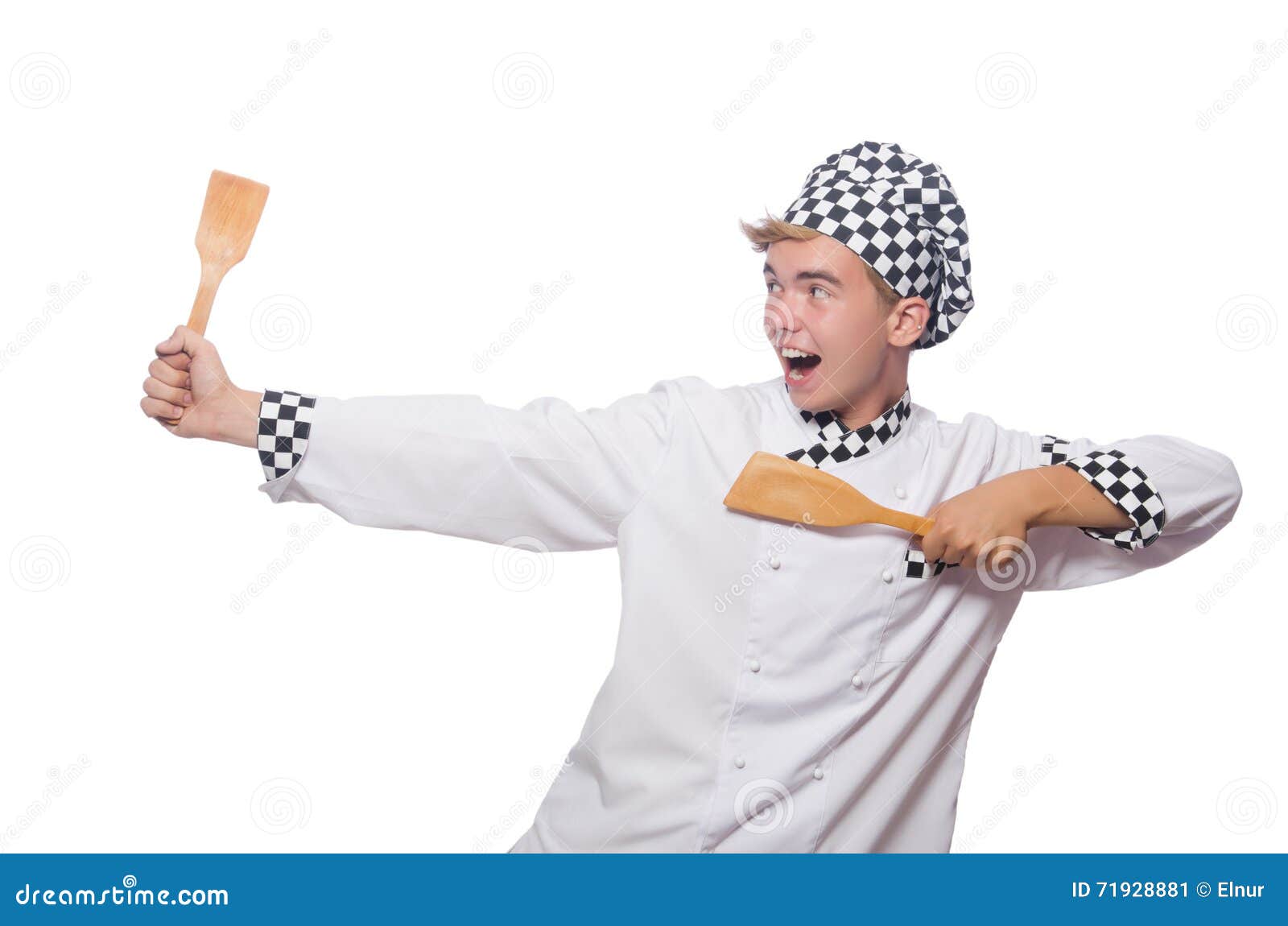 The Funny Cook Isolated on White Stock Image - Image of culinary ...