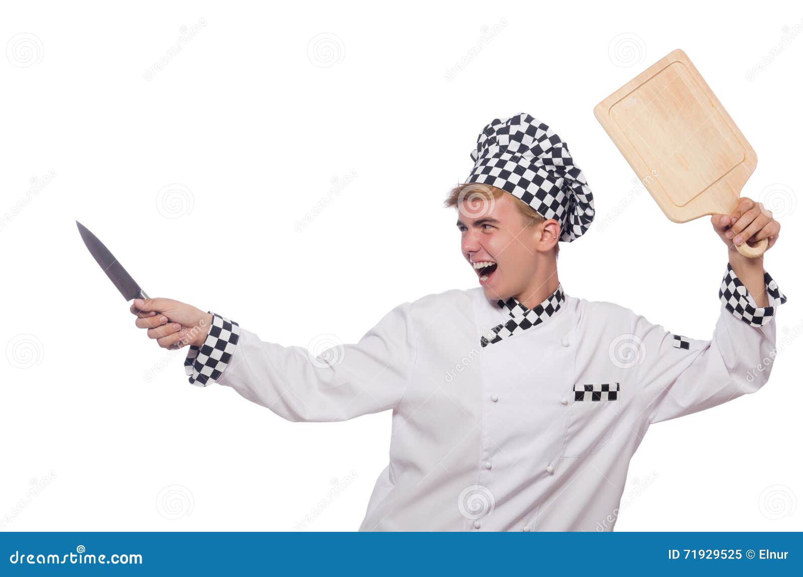 The Funny Cook Isolated on White Stock Image - Image of chef, lunch ...
