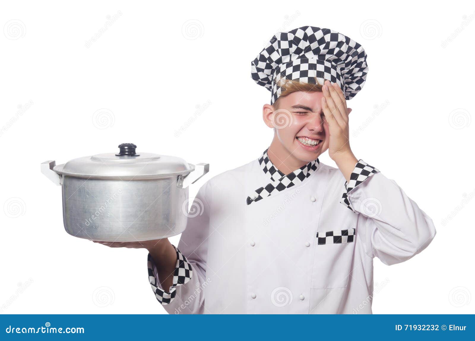 The Funny Cook Isolated on White Stock Photo - Image of casual ...