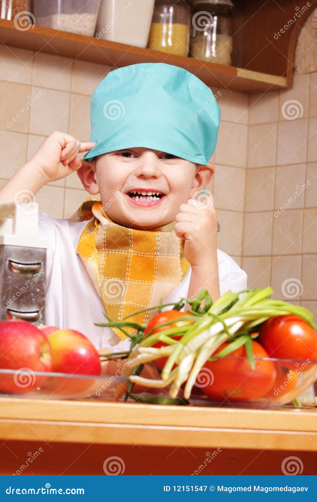 Funny cook at kitchen stock image. Image of green, funny - 12151547