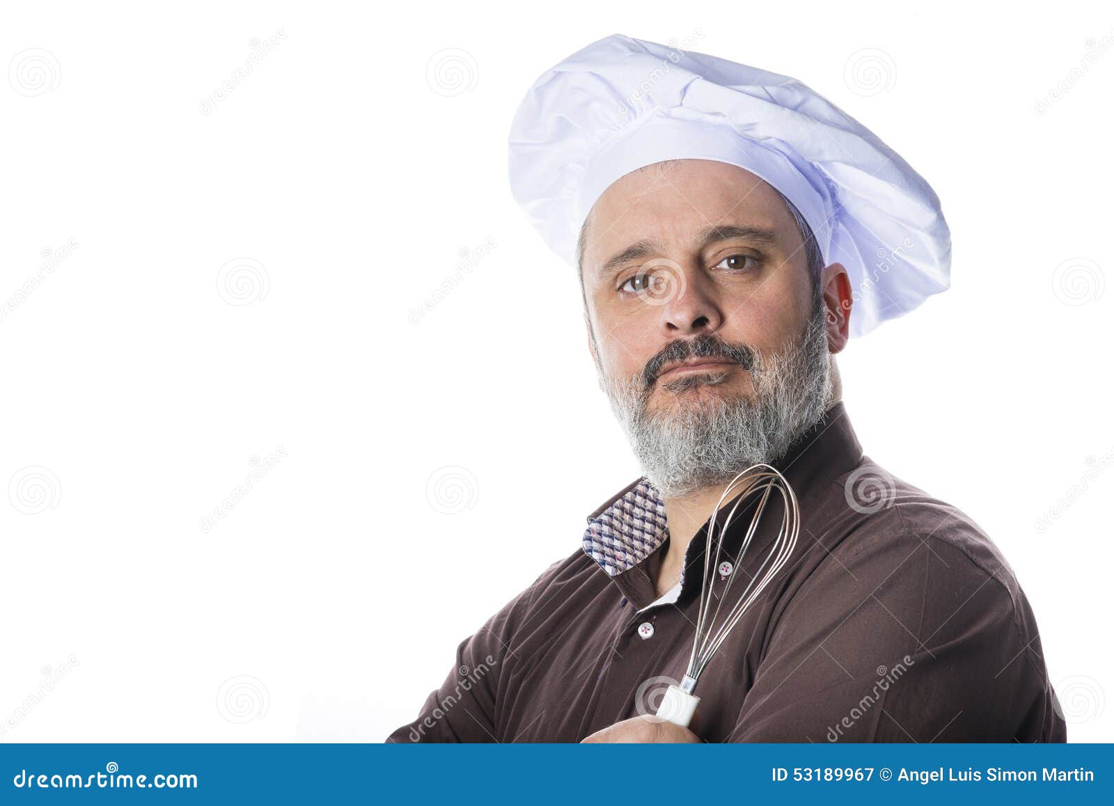 Funny Cook Man Isolated on White Background Stock Image - Image of ...