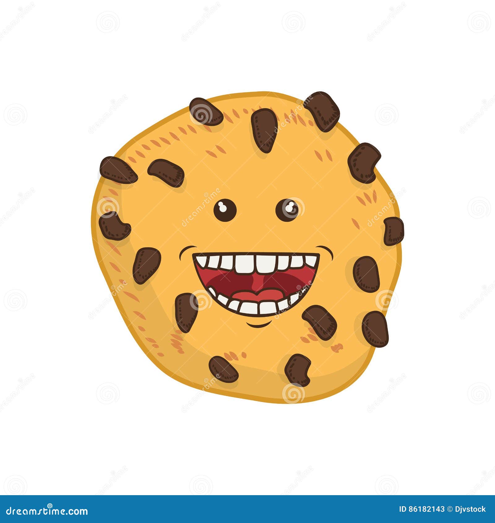 Funny cookie cartoon stock illustration. Illustration of emotional ...