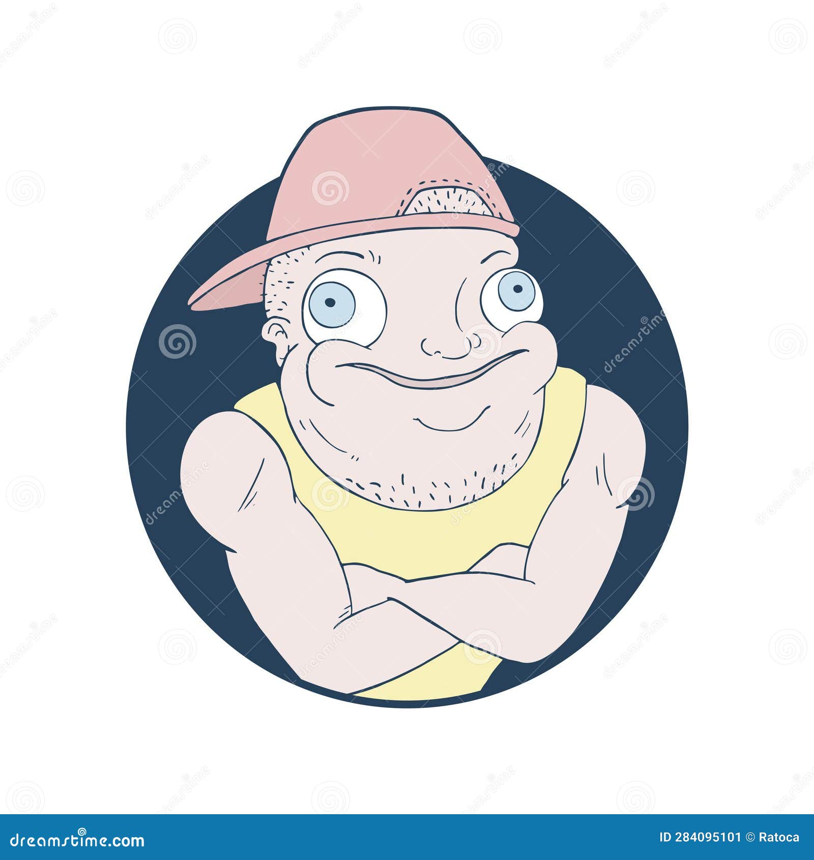 Funny Cool Man Illustration Stock Vector - Illustration of white ...