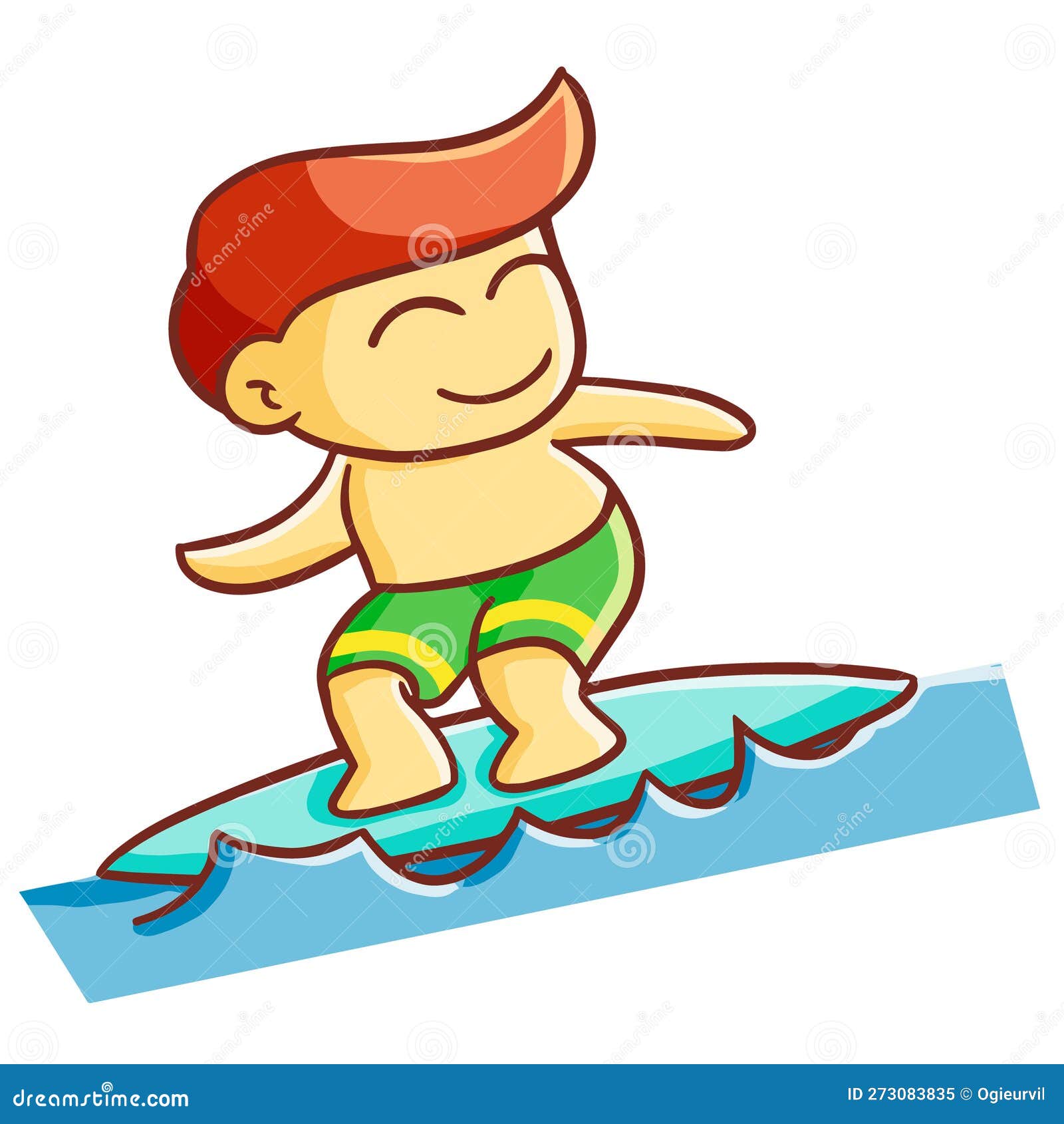 Funny and Cool Man Surfing on Holiday Stock Vector - Illustration of ...