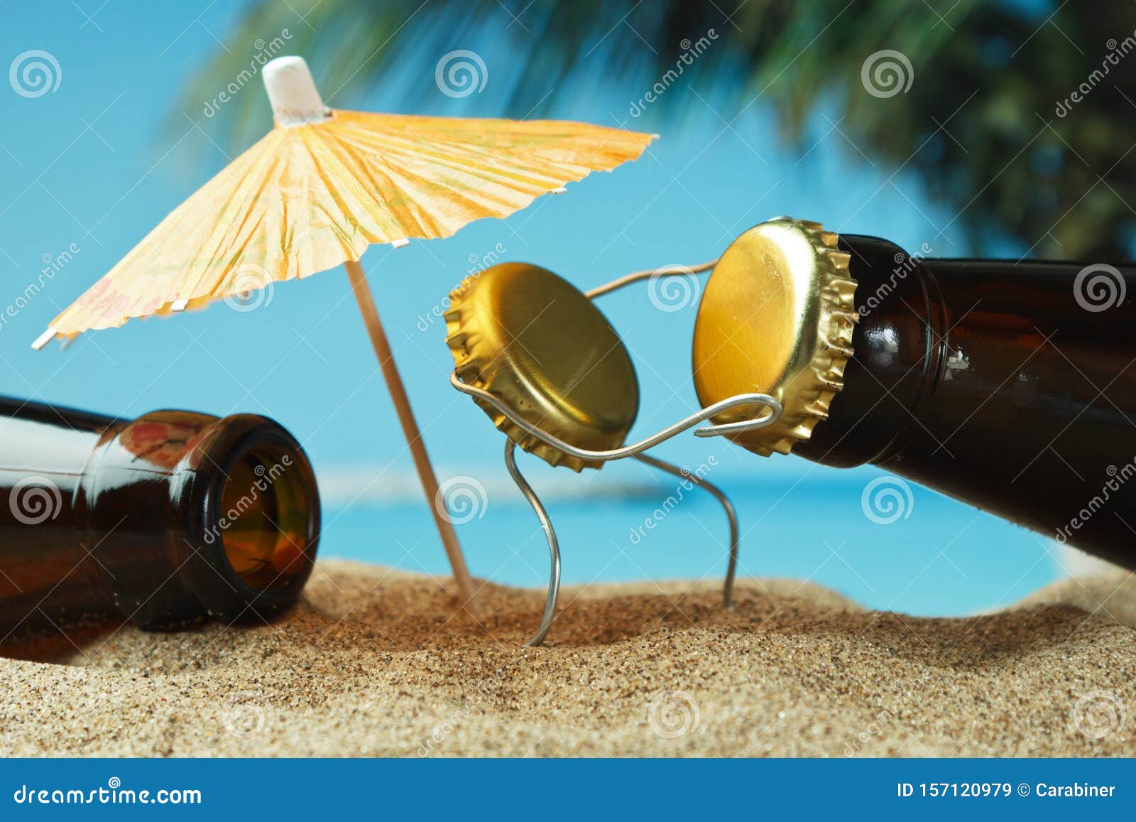 Funny Bottle Cork on a Sandy Beach Stock Image - Image of joke ...
