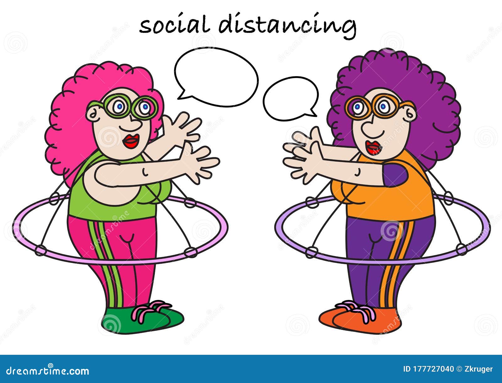 Funny Coronavirus Social Distancing Cartoon Stock Vector - Illustration ...