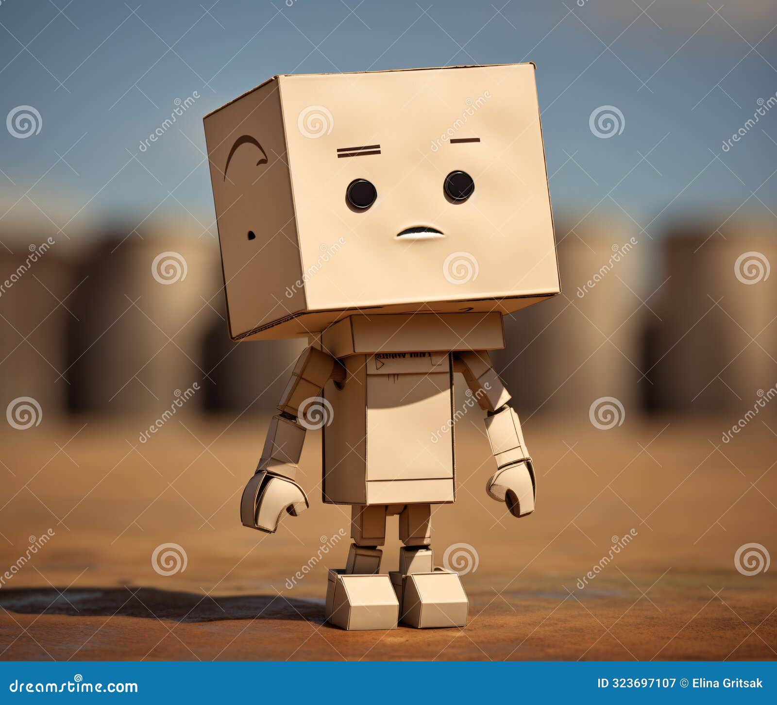 Funny Courier Packages, Cardboard Box Sad, Tired Sad Box, Stock Image ...