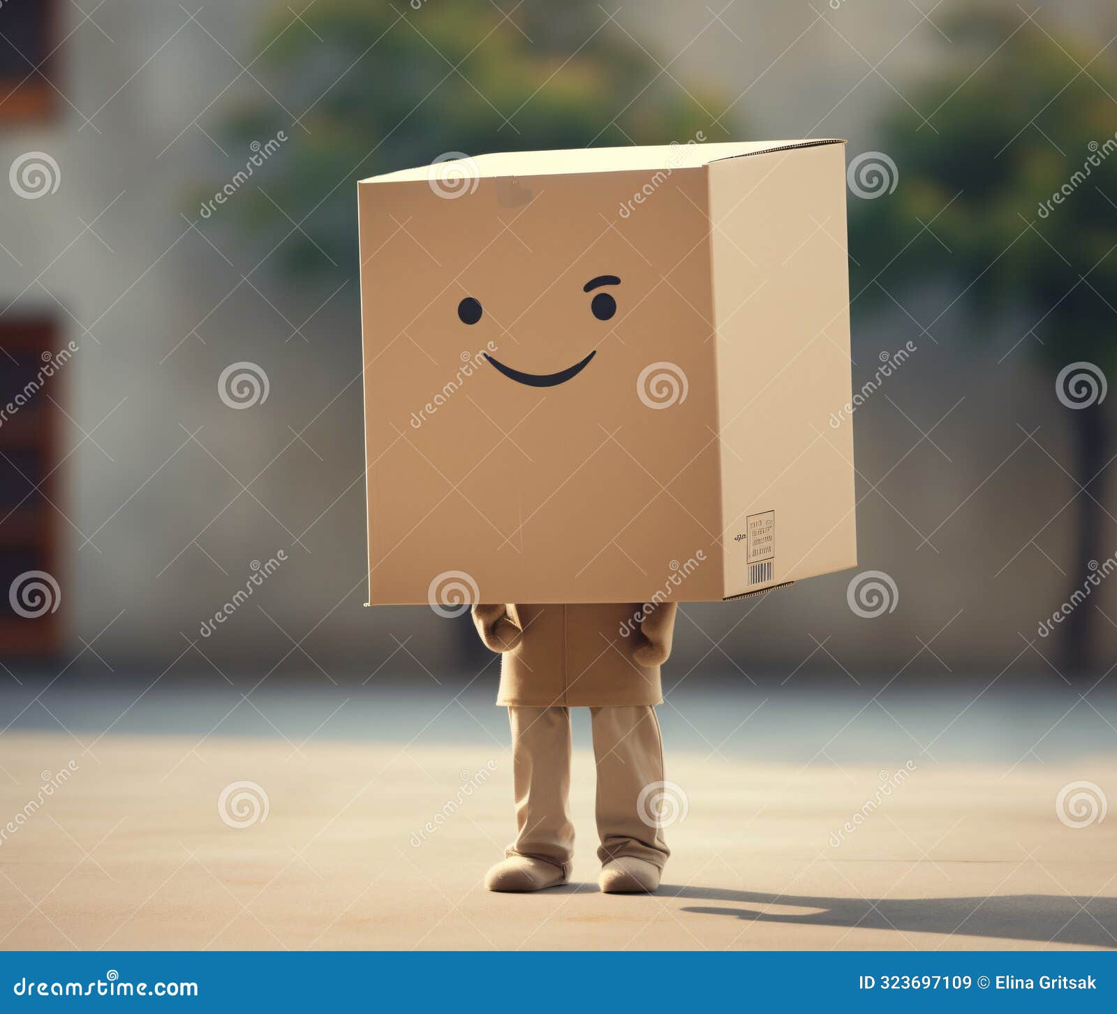 Funny Courier Packages, Cardboard Box Sad, Tired Sad Box, Stock Image ...