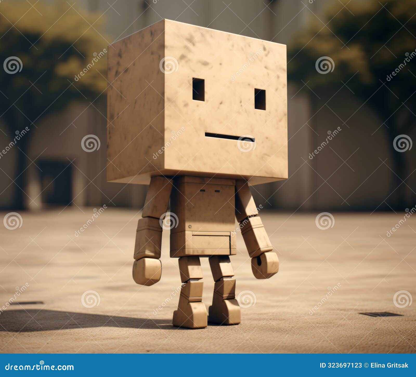 Funny Courier Packages, Cardboard Box Sad, Tired Sad Box, Stock Image ...