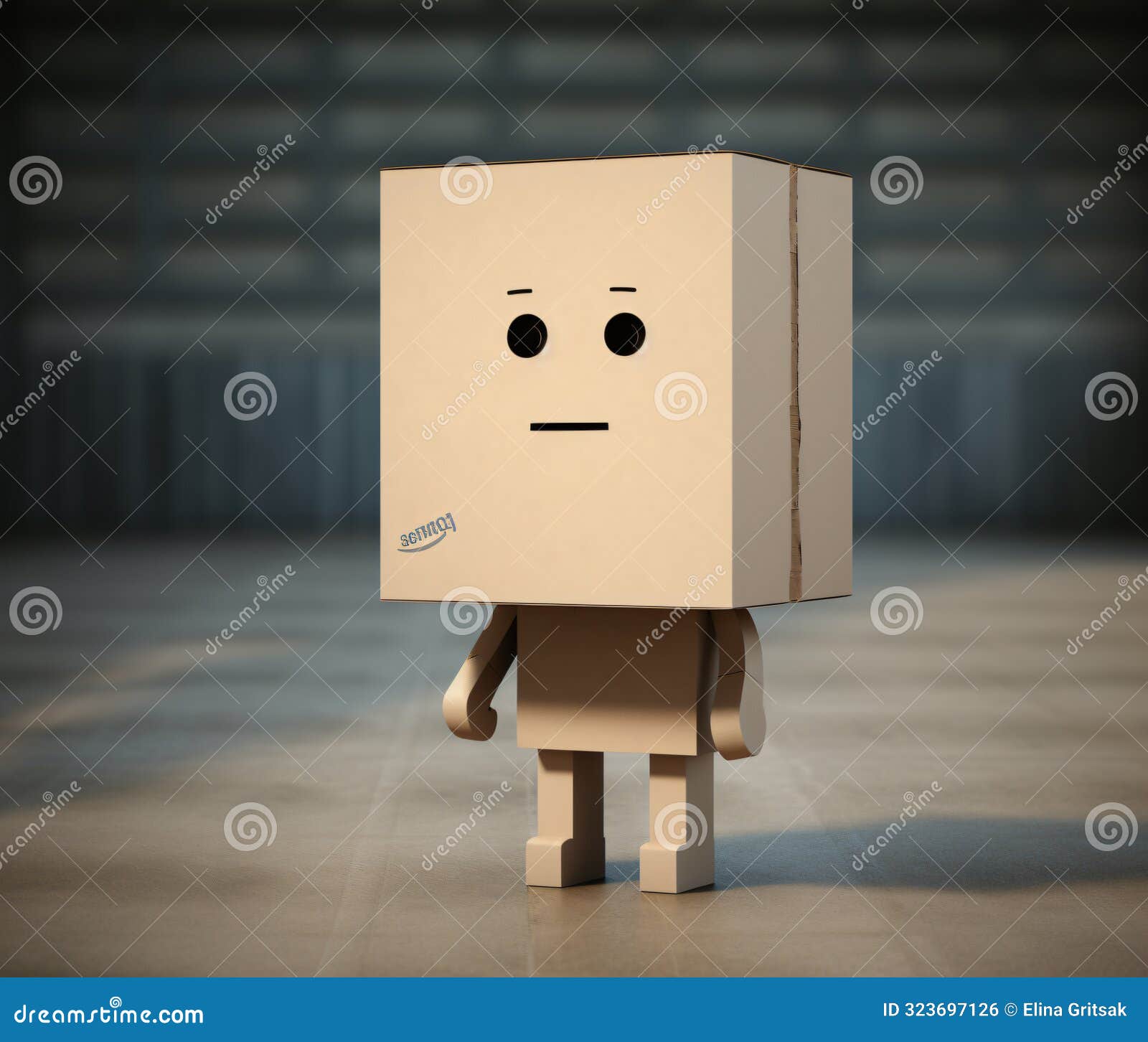 Funny Courier Packages, Cardboard Box Sad, Tired Sad Box, Stock Photo ...