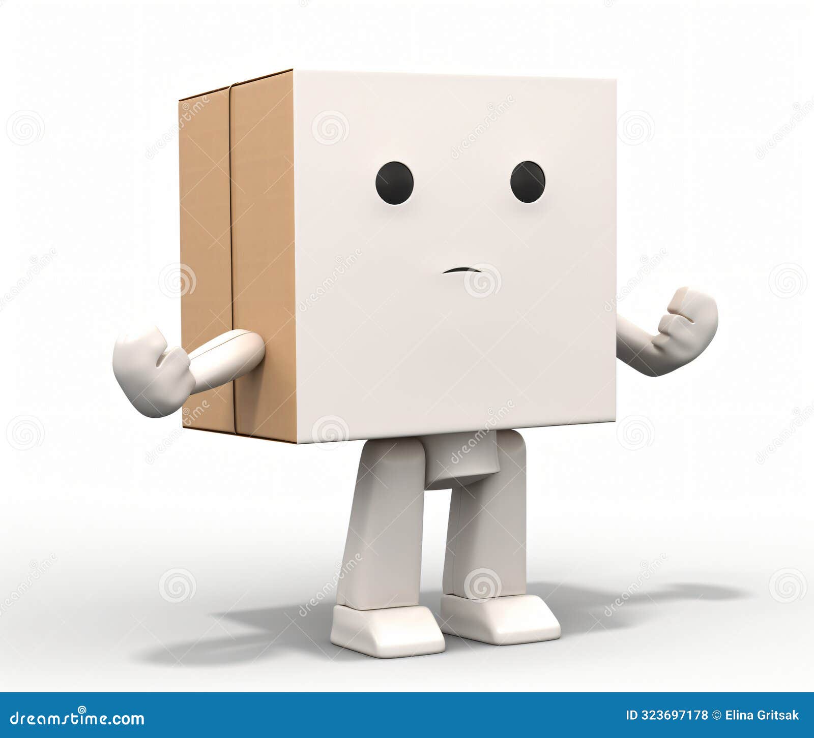 Funny Courier Packages, Cardboard Box Sad, Tired Sad Box, Stock Photo ...