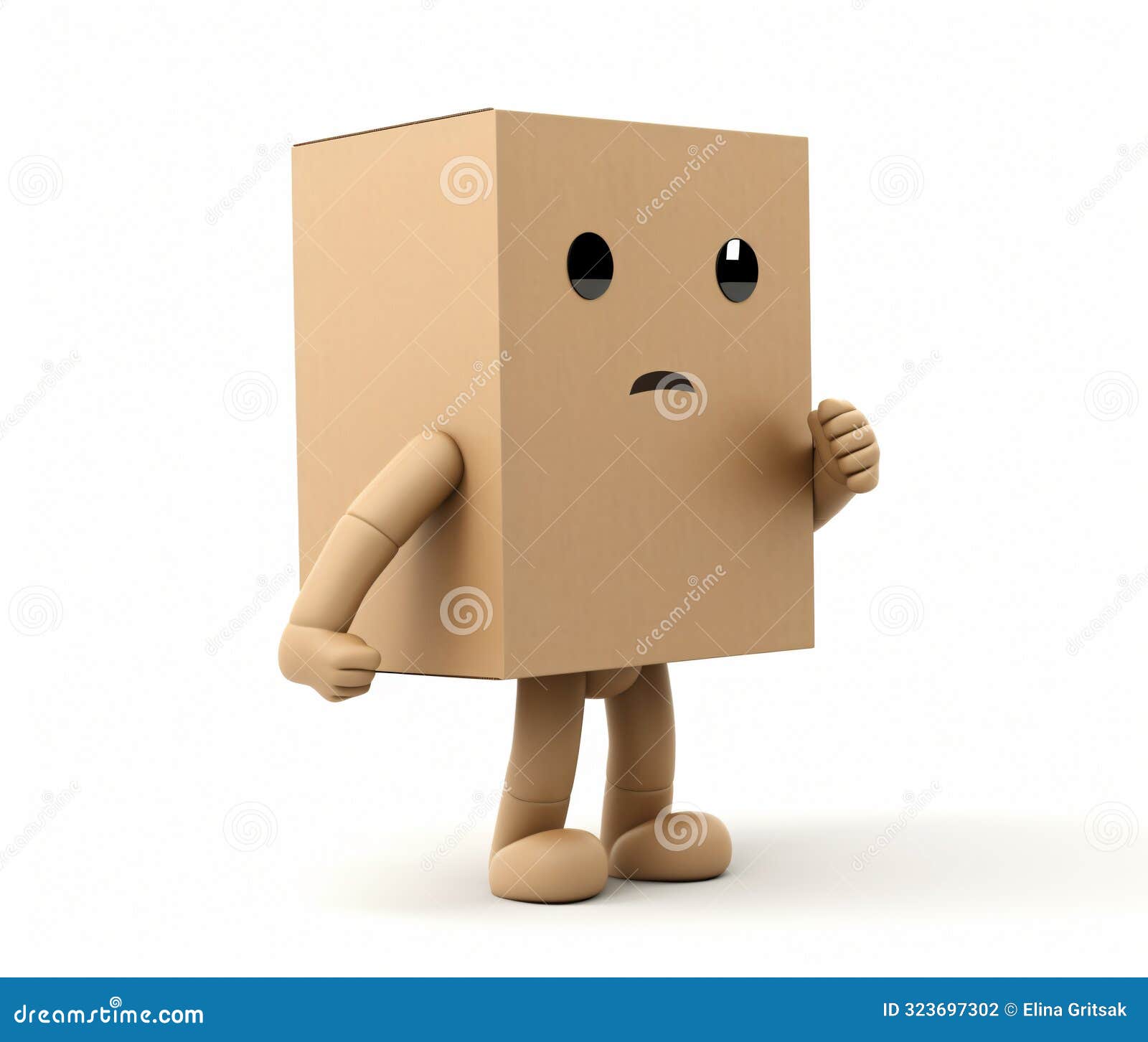 Funny Courier Packages, Cardboard Box Sad, Tired Sad Box, Stock Photo ...