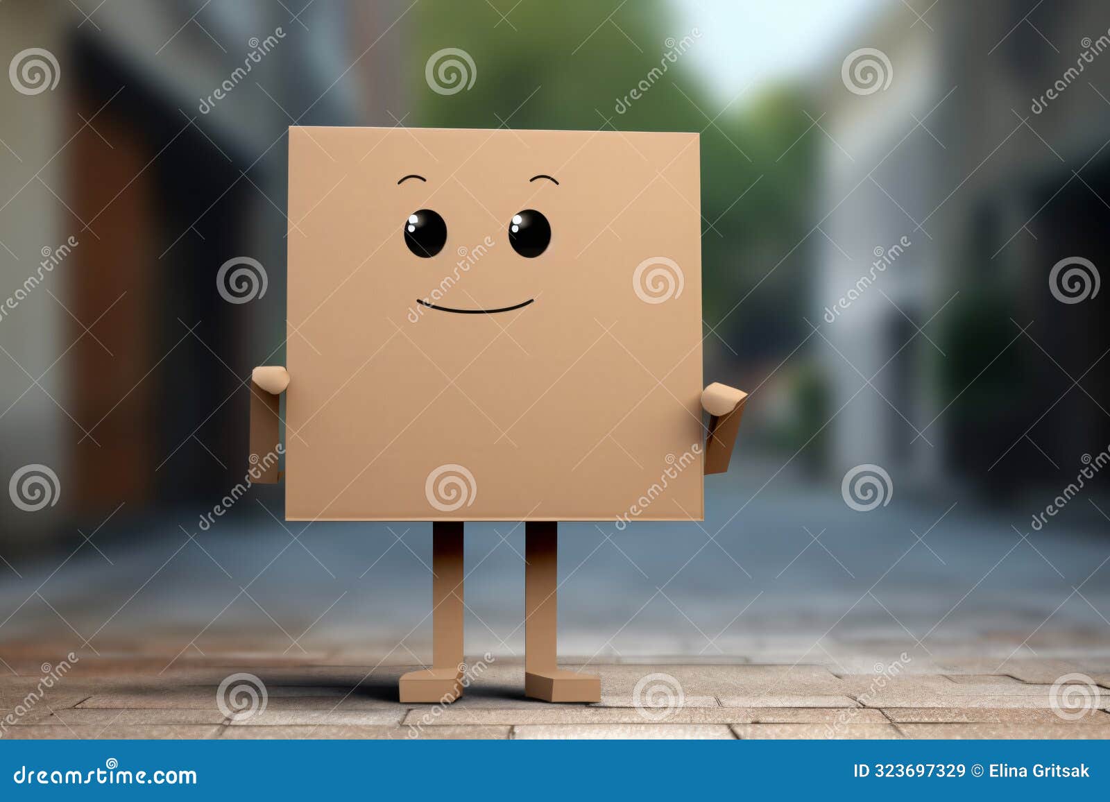 Funny Courier Packages, Cardboard Box Sad, Tired Sad Box, Stock Image ...