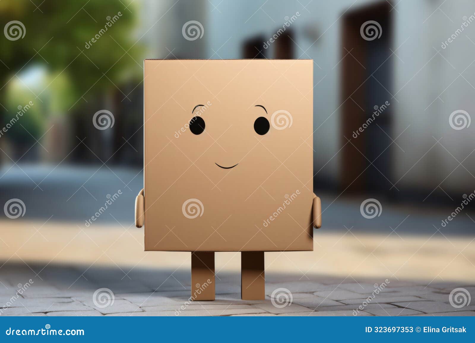 Funny Courier Packages, Cardboard Box Sad, Tired Sad Box, Stock Image ...