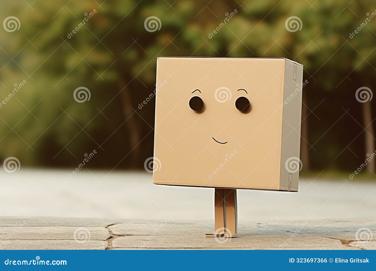 Funny Courier Packages, Cardboard Box Sad, Tired Sad Box, Stock Photo ...