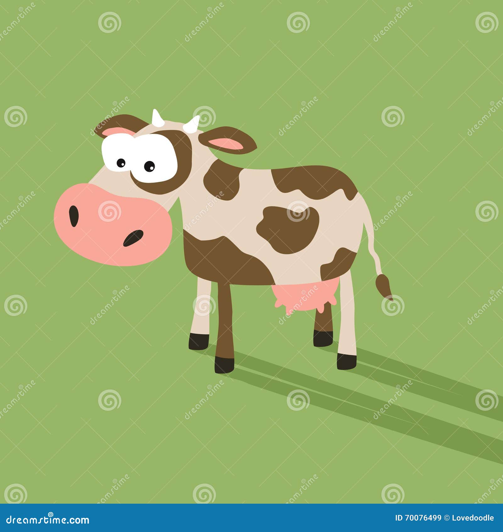 Funny Cow Cartoon with Silly Face Stock Illustration - Illustration of ...