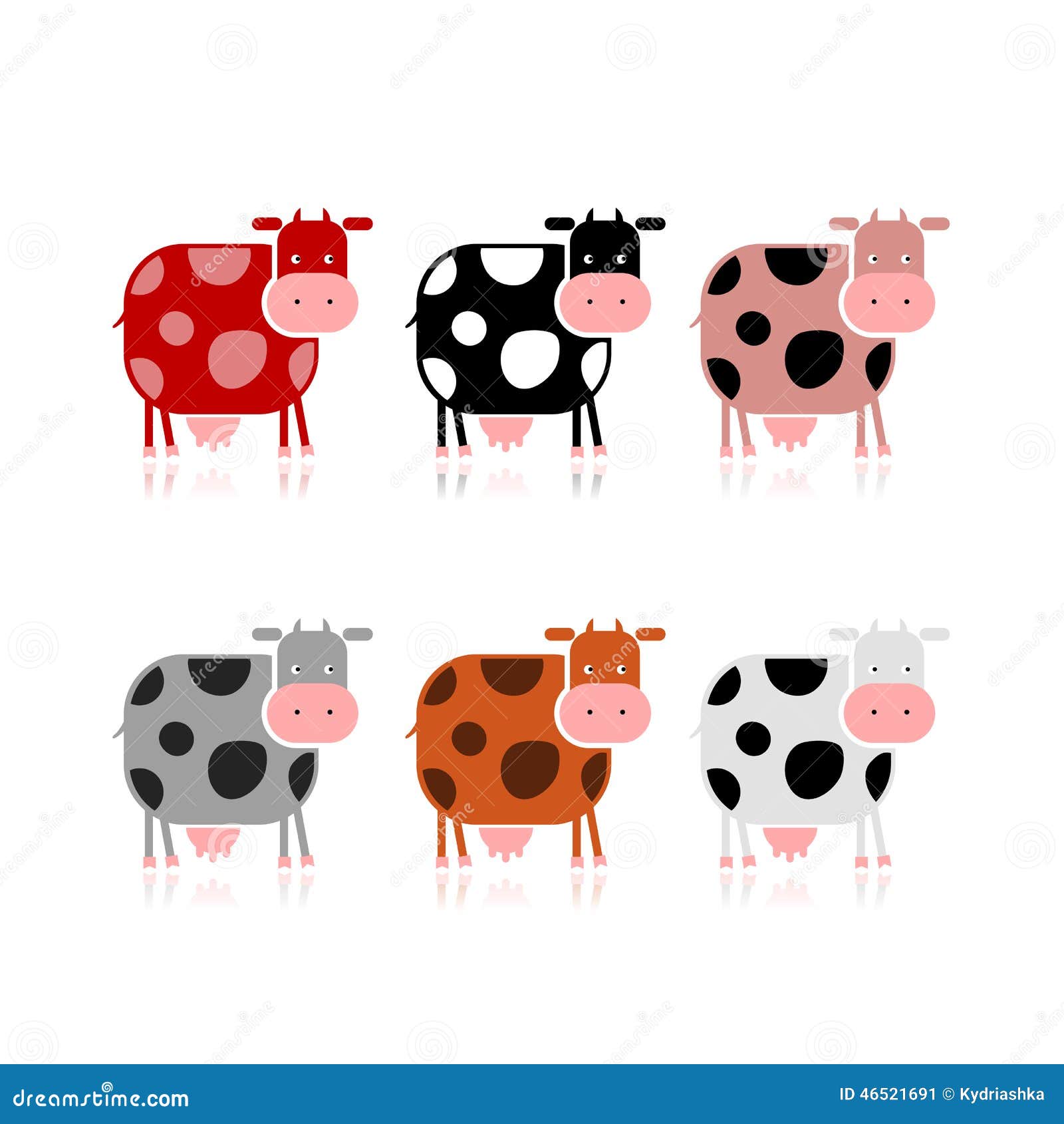 Funny Cow, Collection for Your Design Stock Vector - Illustration of ...