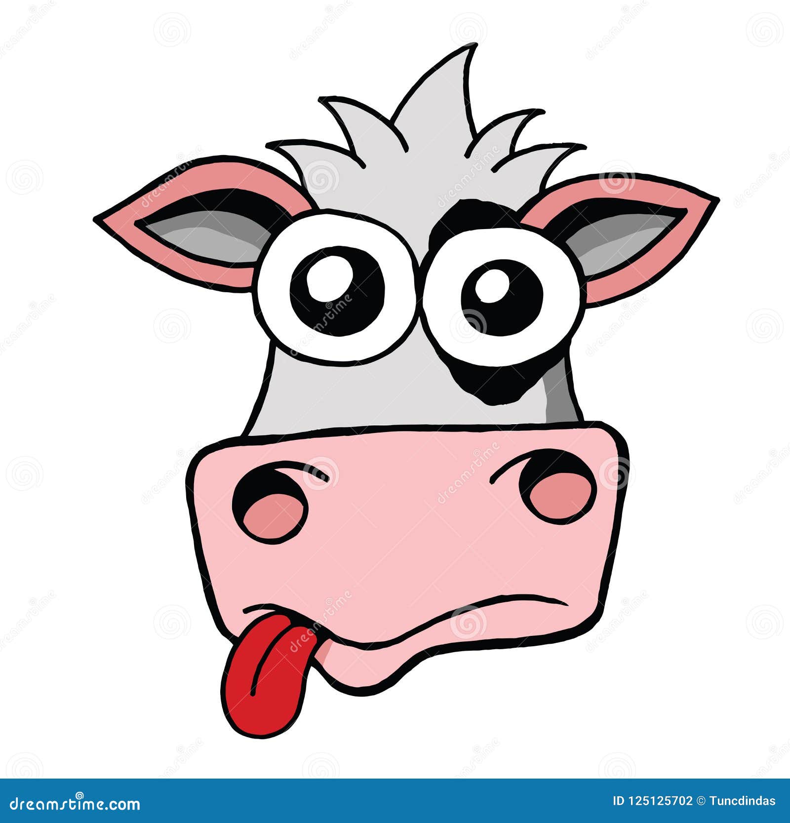 Funny cow head vector stock vector. Illustration of cartoon - 125125702